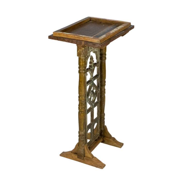 Wooden And Iron Jali Side Table | Sotran Dekorativ