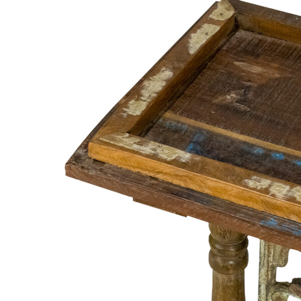 Wooden And Iron Jali Side Table | Sotran Dekorativ