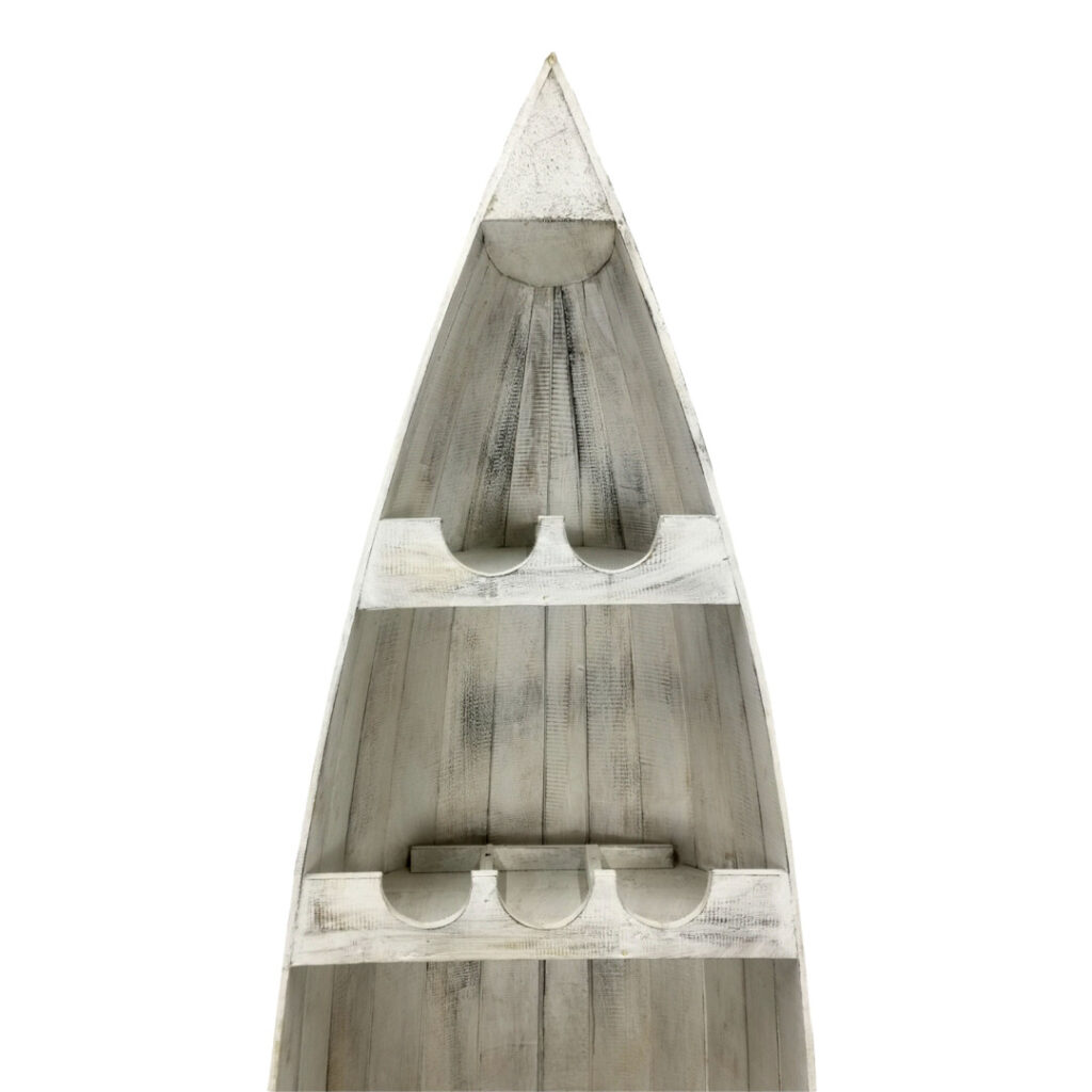 Brown Wooden Laguna Boat Wine Rack - Sotran Dekorativ
