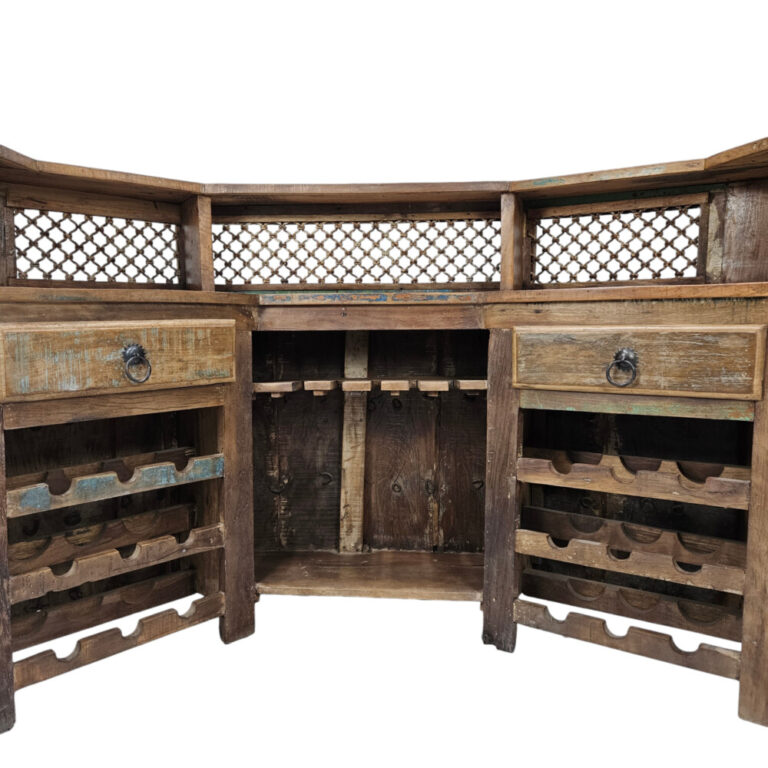 Wooden Freestanding Aji Jali Bar Counter | Sotran Dekorativ
