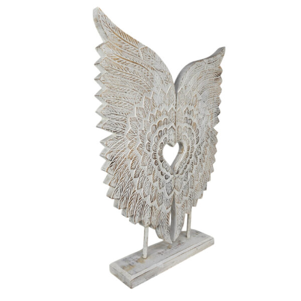 Carved Wooden Angel Wings Stand | Sotran Dekorativ