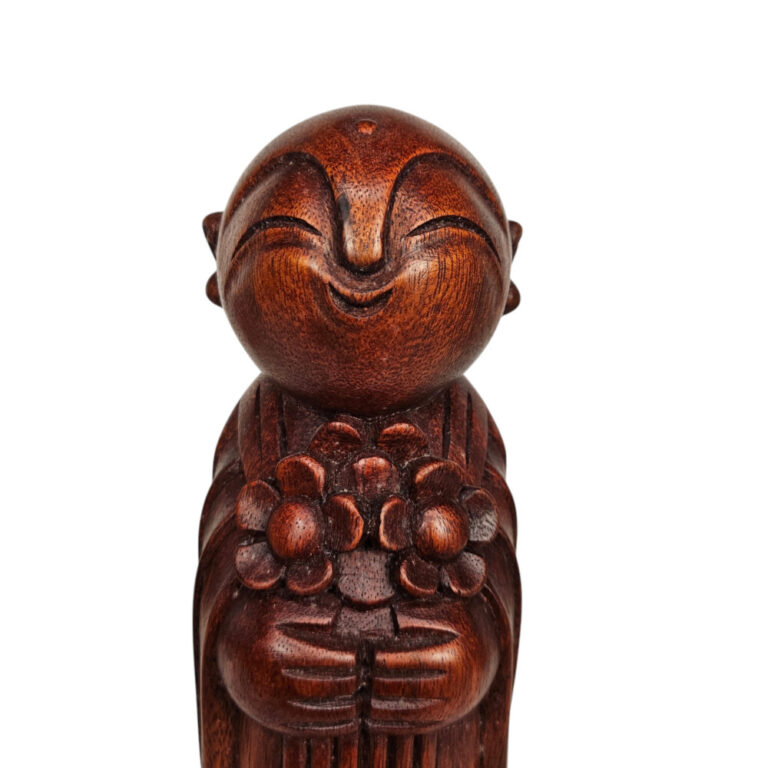 Carved Monk In Robe Statue | Sotran Dekorativ
