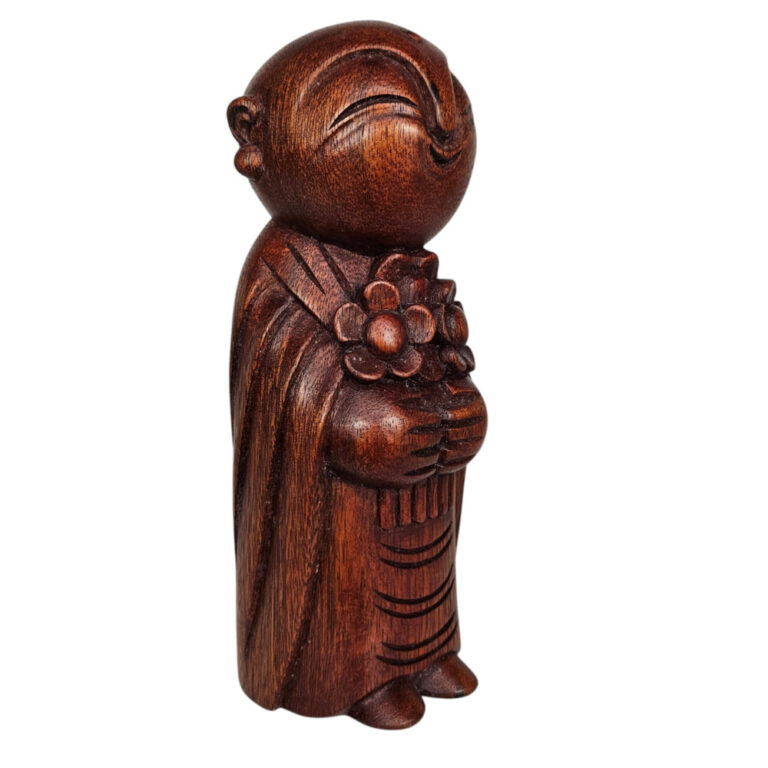 Carved Monk In Robe Statue | Sotran Dekorativ