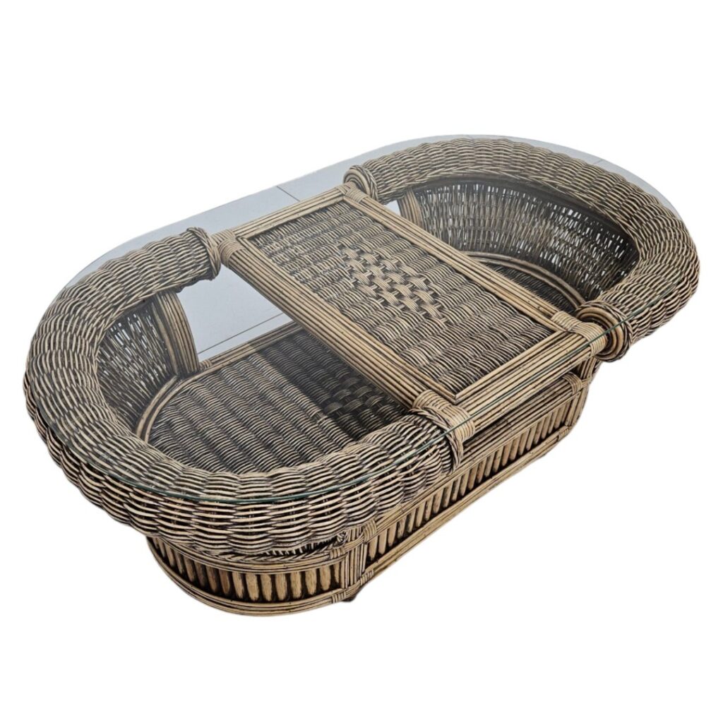 Cedro Rattan And Teak Coffee Table | Sotran Dekorativ