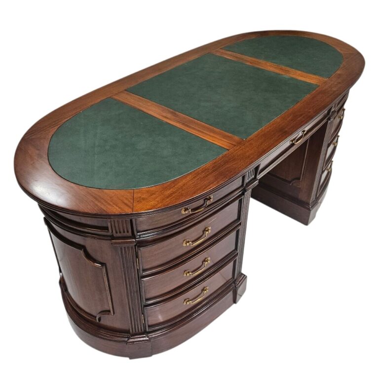 Mahogany Oval Partners Desk | Sotran Dekorativ