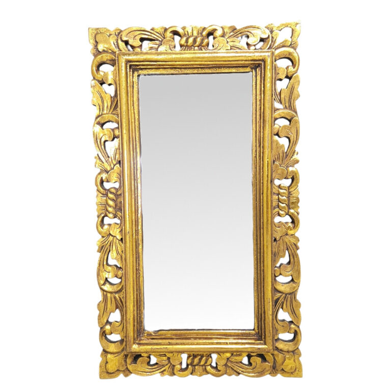 Gold Rectangular Fleur Wall Mirror | Home Decor | Sotran Dekorativ