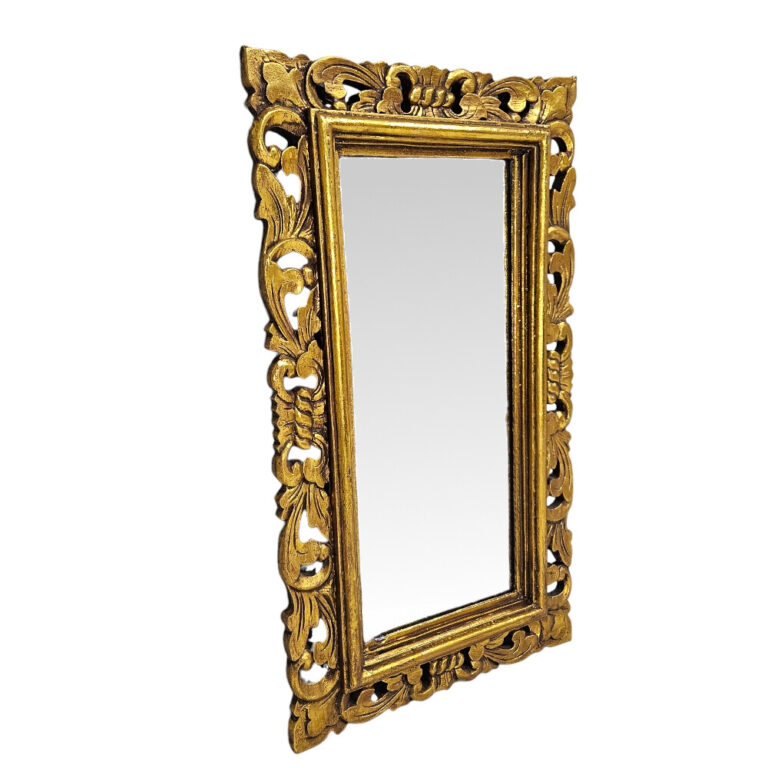 Gold Rectangular Fleur Wall Mirror | Home Decor | Sotran Dekorativ